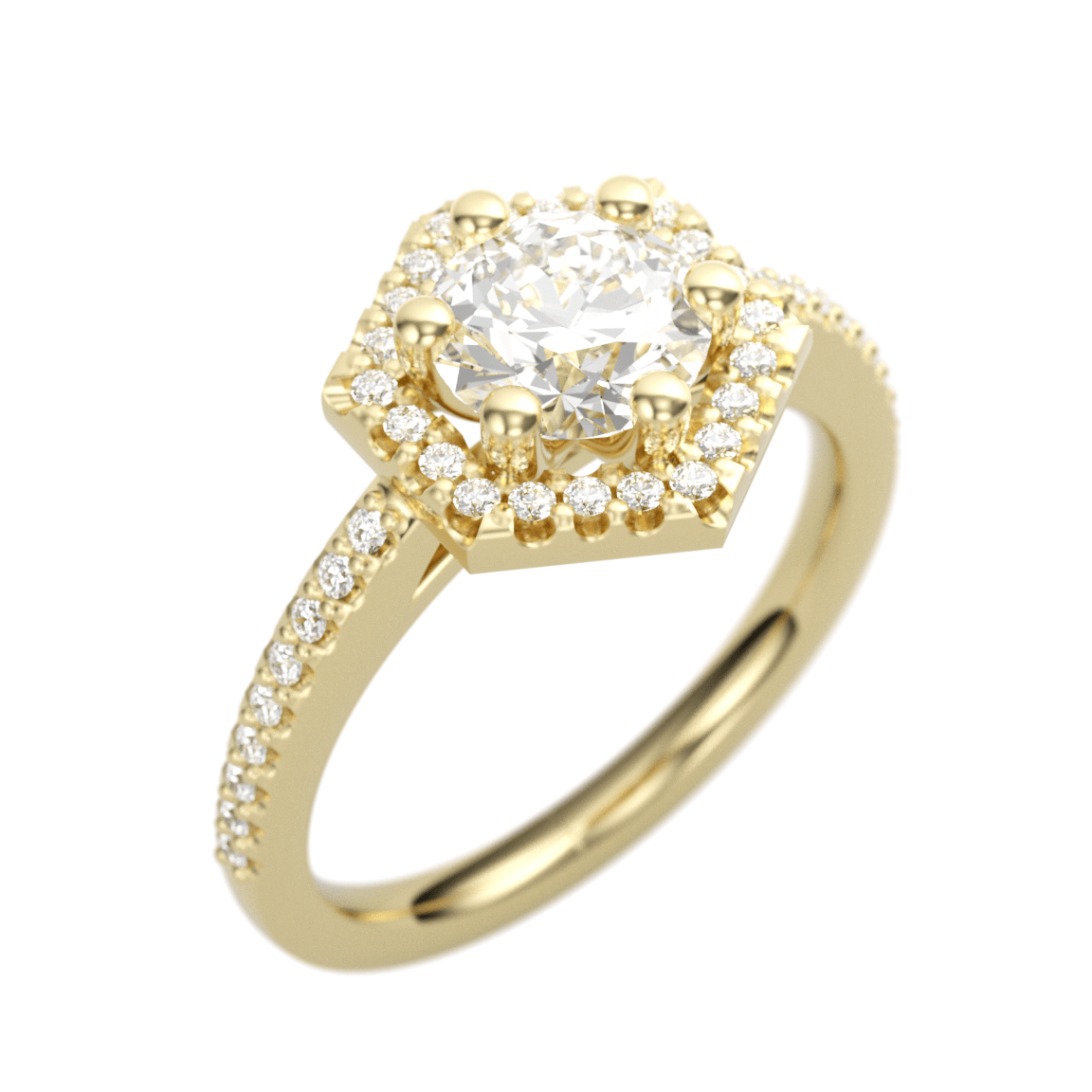 Hexagon-Shaped Engagement Ring | Shop Citrus Studio